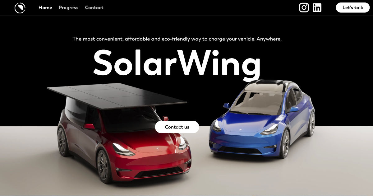 SolarWing - Solar powered EV charging station