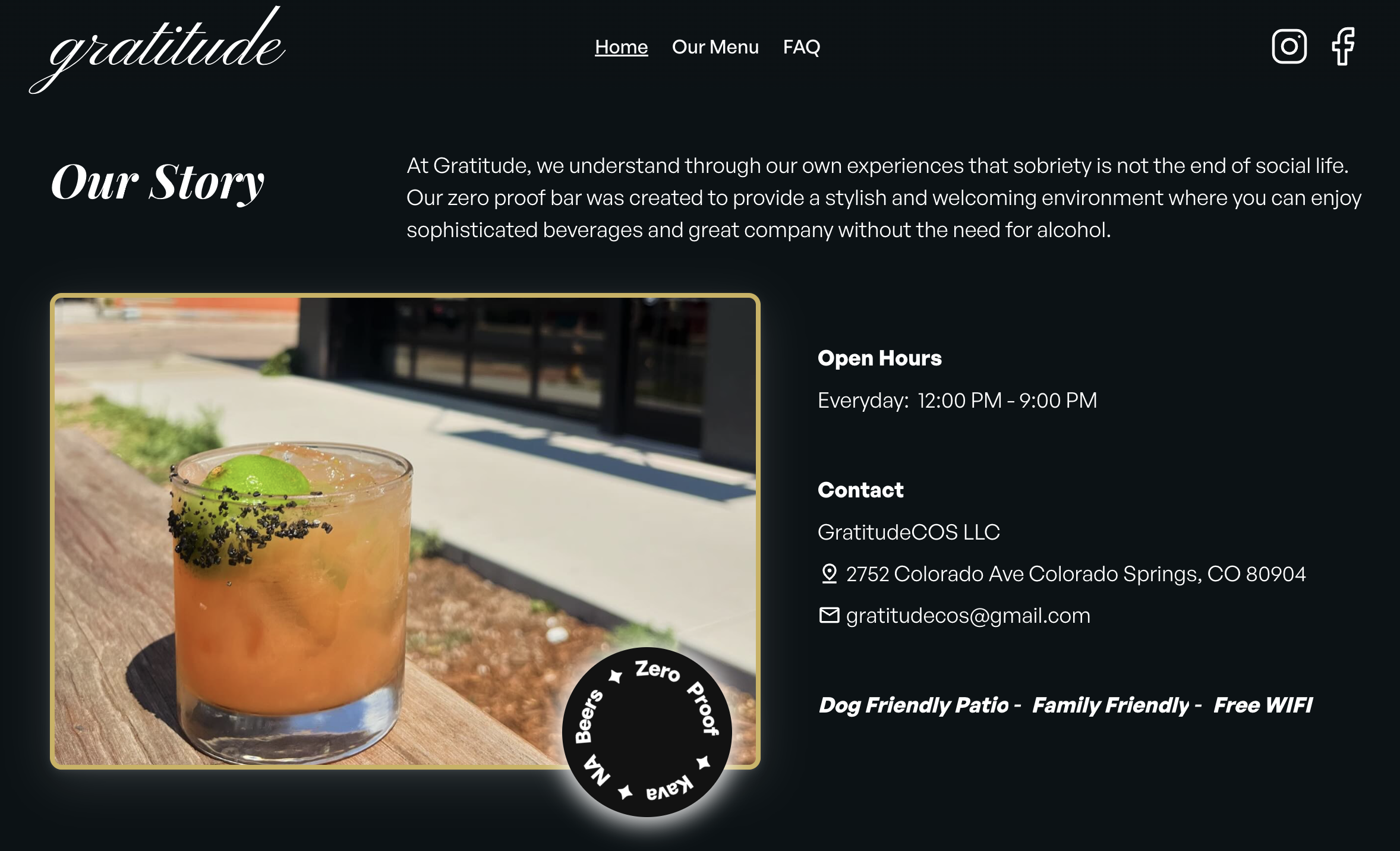 Gratitude Zero Proof Bar - Non-alcoholic Bar in Colorado Springs