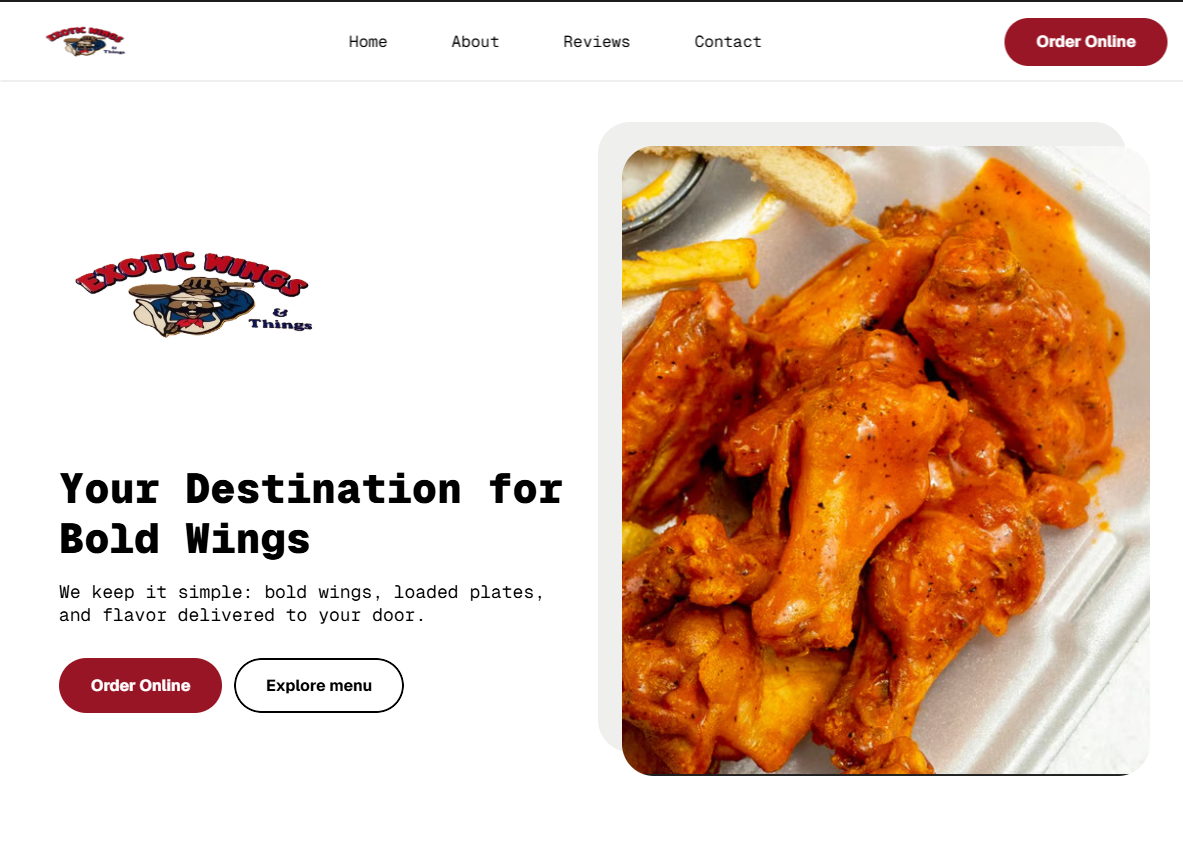 Exotic Wings and Things – Wings & Comfort, Elevated.