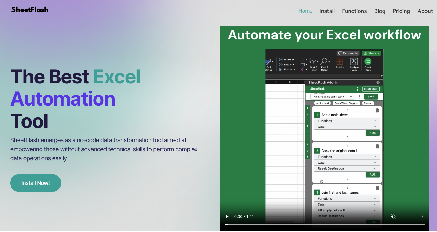 SheetFlash: The Best Excel Automation Tool