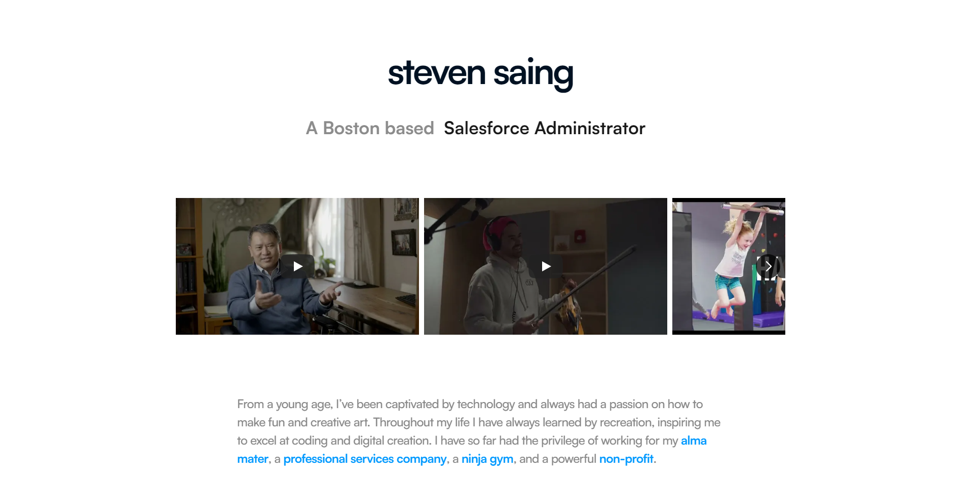 Steven Saing: Salesforce Admin. Web Development. Marketing Specialist.