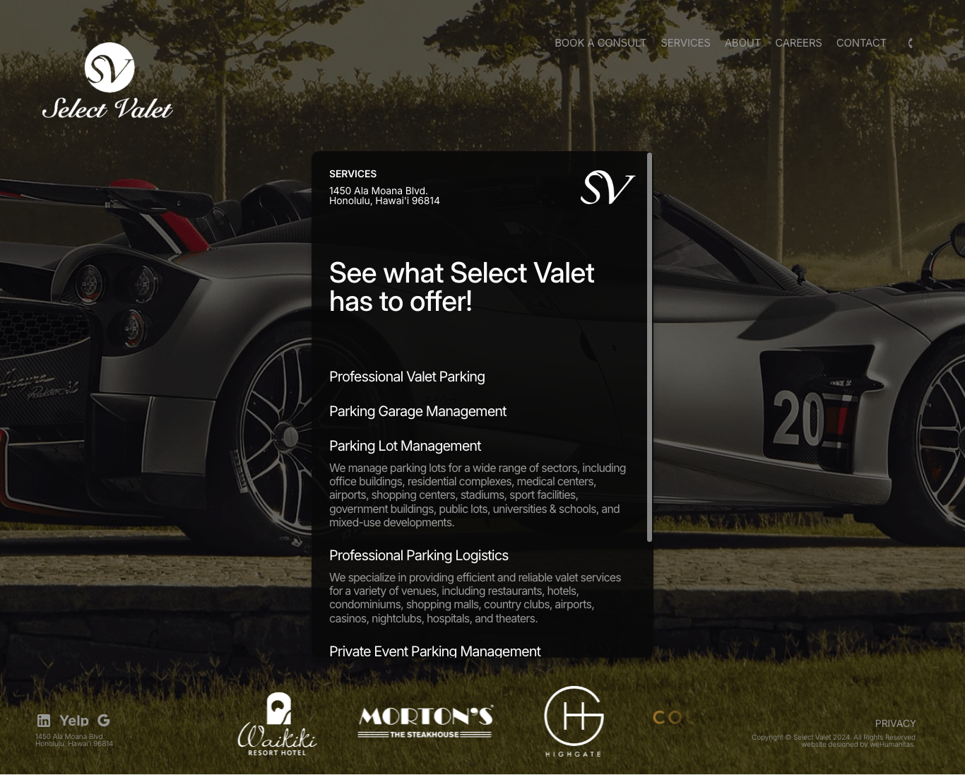 Comprehensive Valet Parking Services