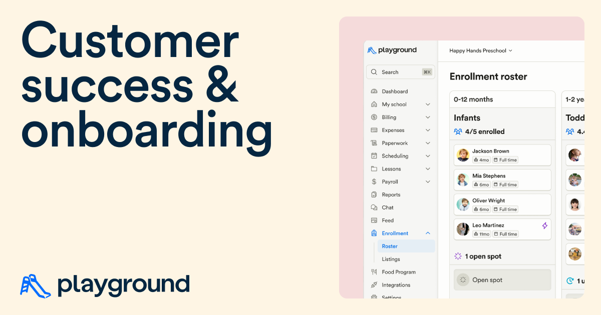 Customer Support & Onboarding for Child Care Programs | Playground