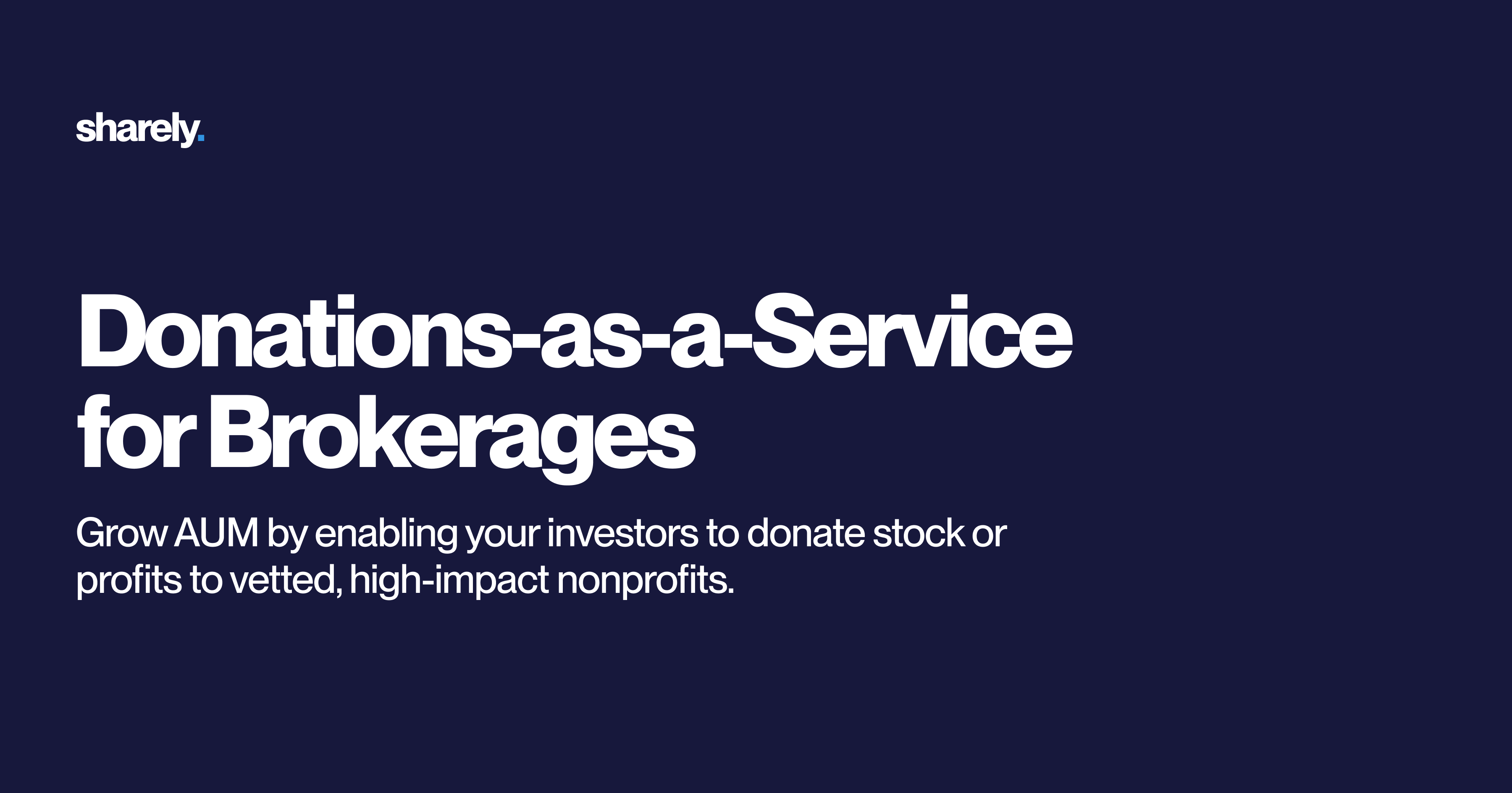 Sharely - Donations-As-A-Service for Brokerages
