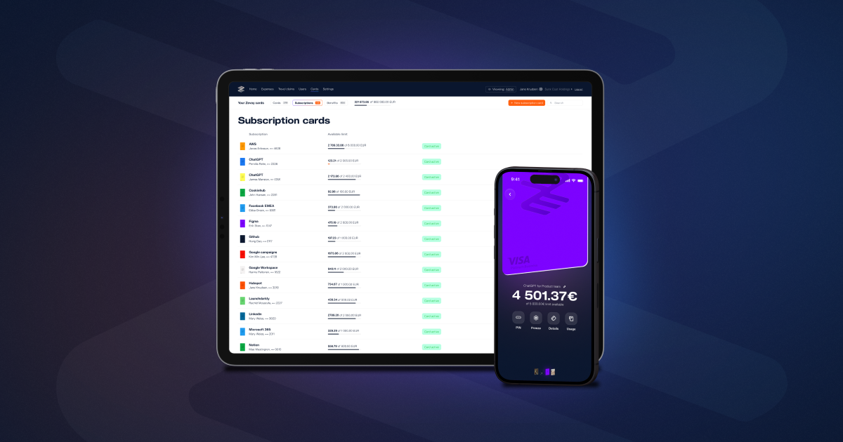 Subscription Spend Management with Virtual Cards | Zevoy