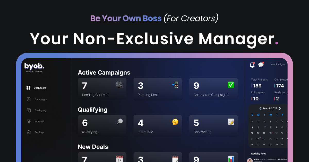 byob -> Be Your Own Boss