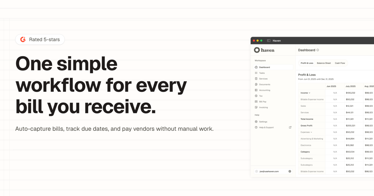 Automated Bill Pay for Growing Businesses | Haven