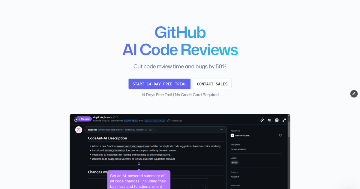 CodeAnt AI | Best AI Code Reviewer for GitHub
