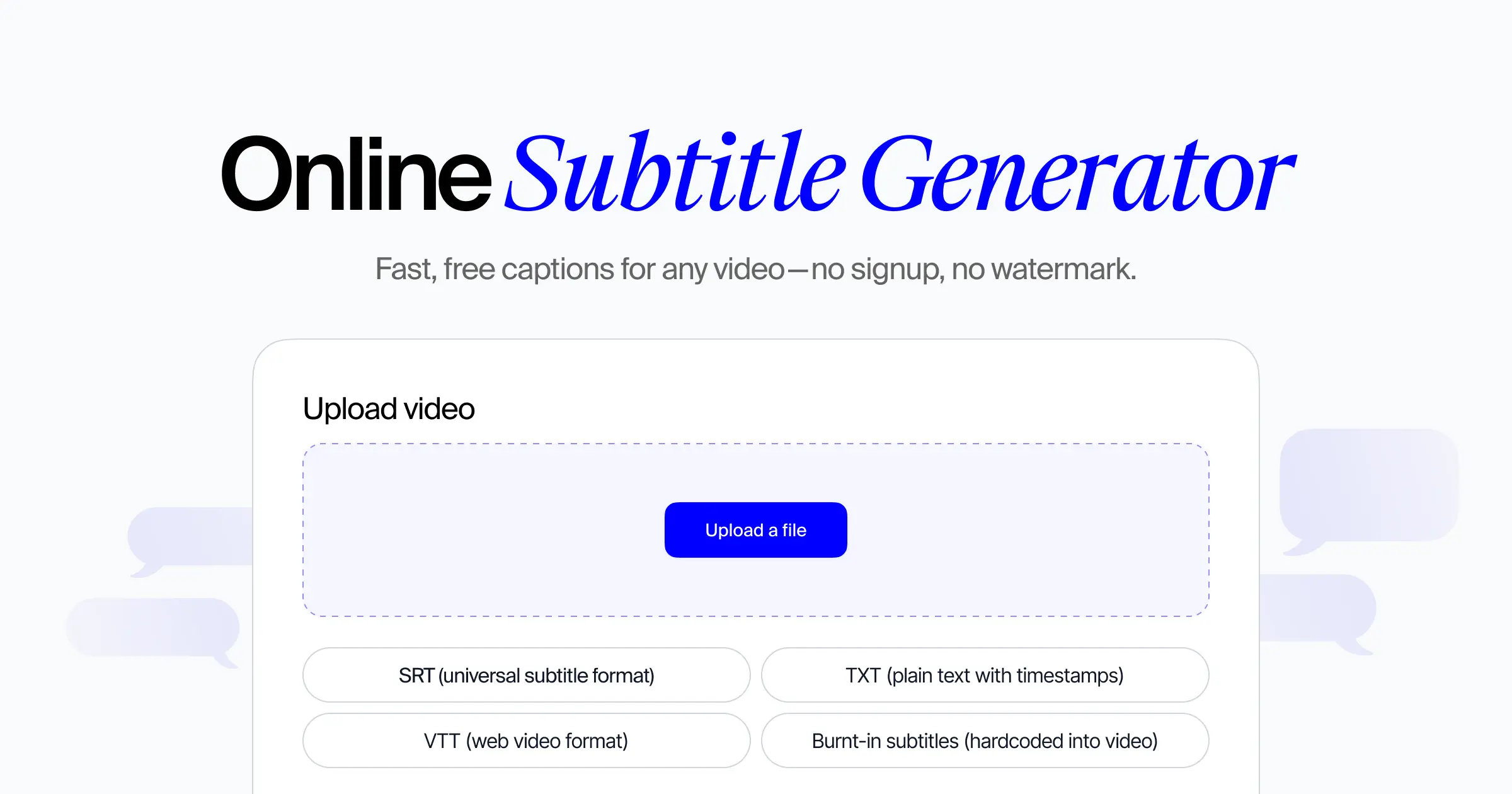 Online Subtitle Generator | Add Captions to Any Video Free