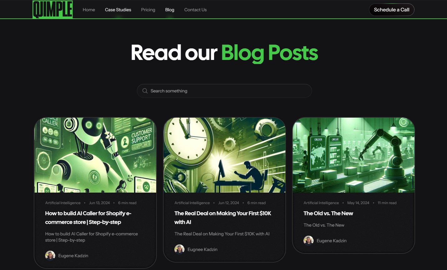 Blog - Quimple AI Agency - Written by Eugene Kadzin