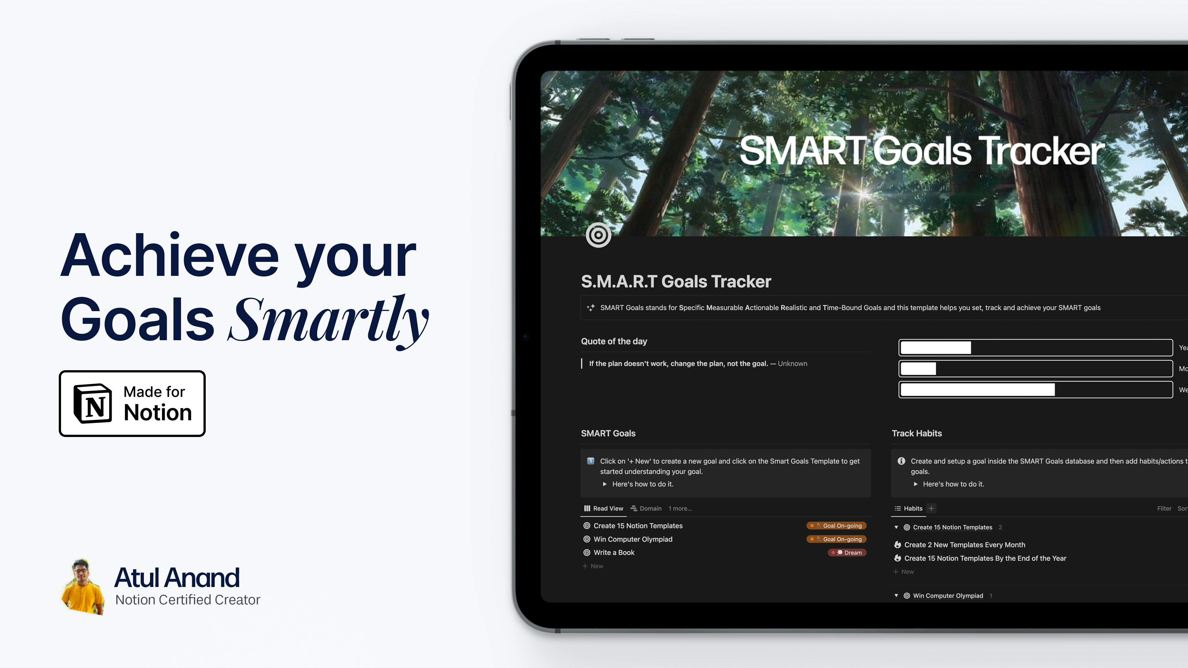 SMART Goals Tracker | Atul's Notion