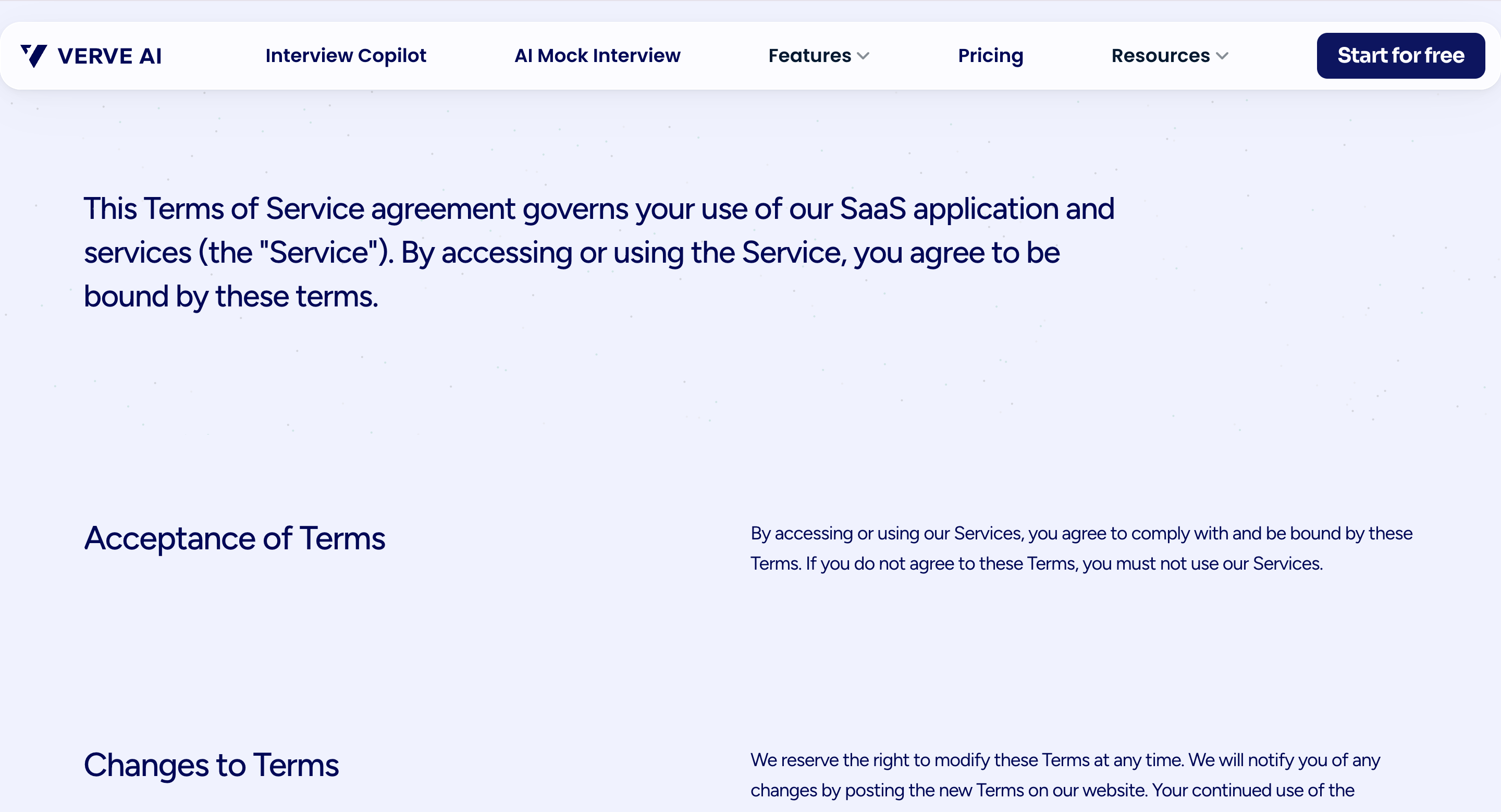 Terms & Agreements | Verve AI