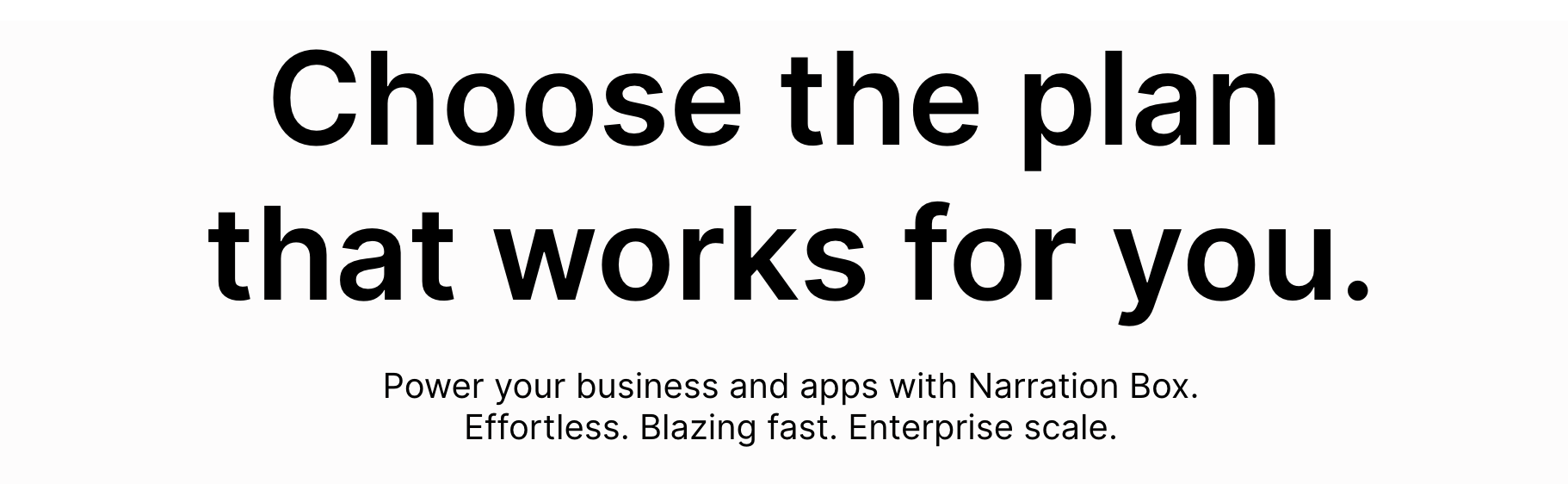 Pricing | Narration Box