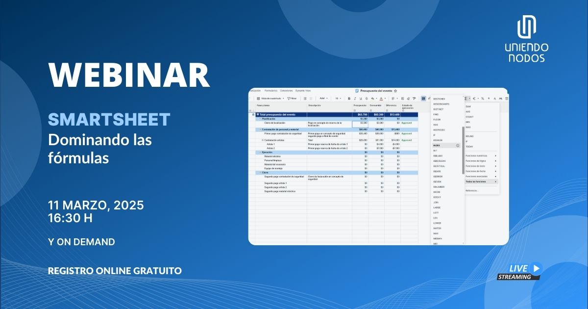 Webinar: Dominando las fórmulas en Smartsheet