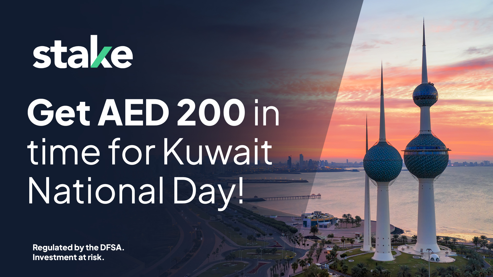 Get AED 200 in time for Kuwait National Day