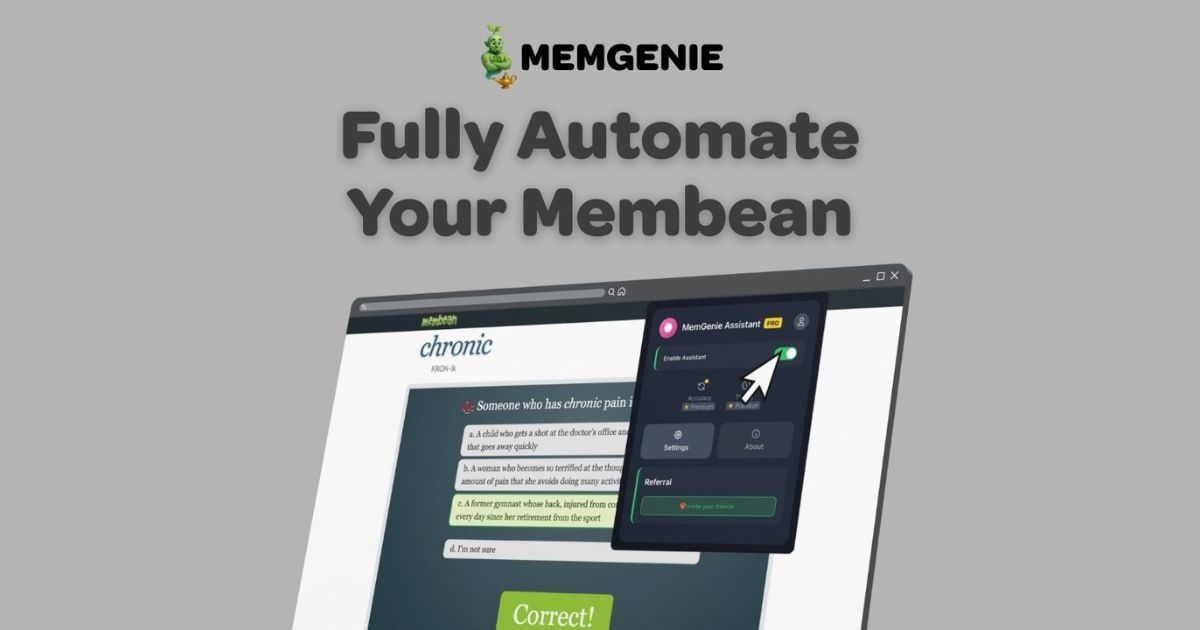 Auto Membean | Fully Automate Membean With MemGenie