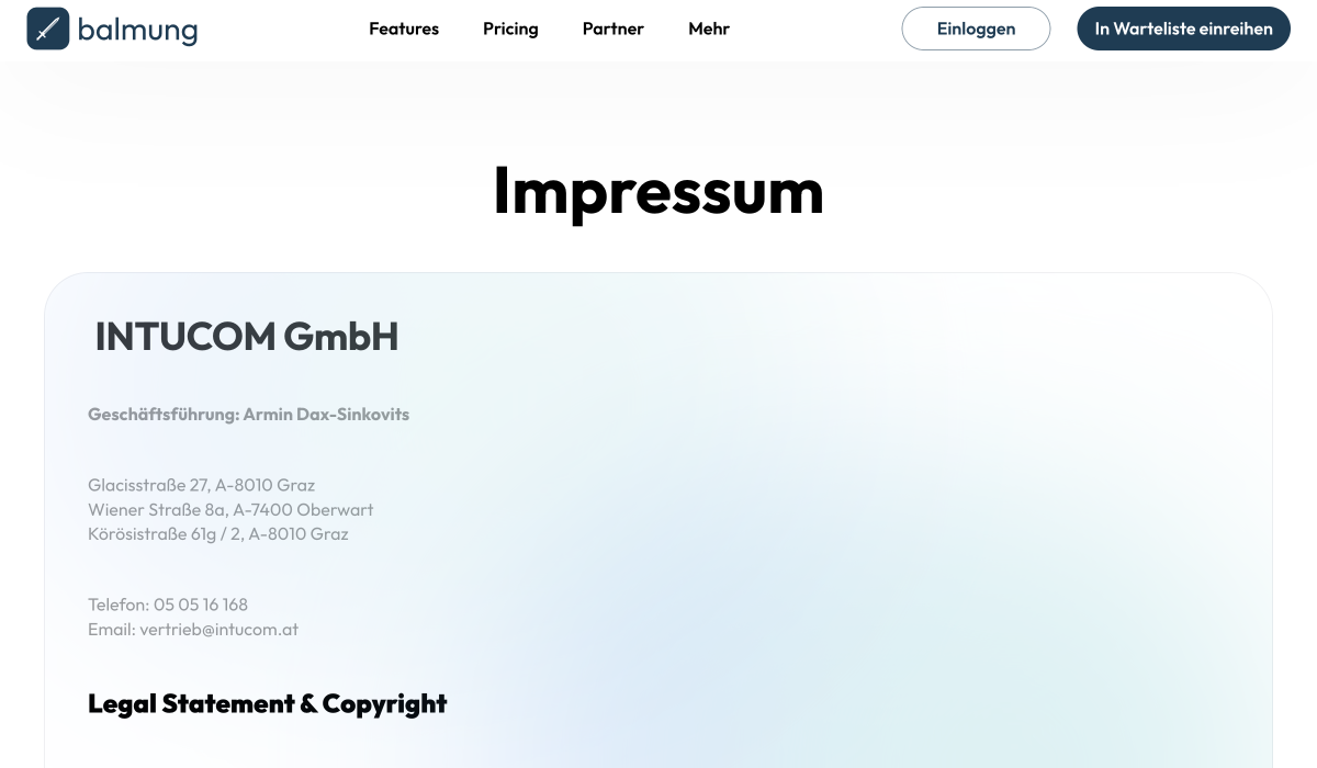 balmung - die Web-Unternehmenssoftware