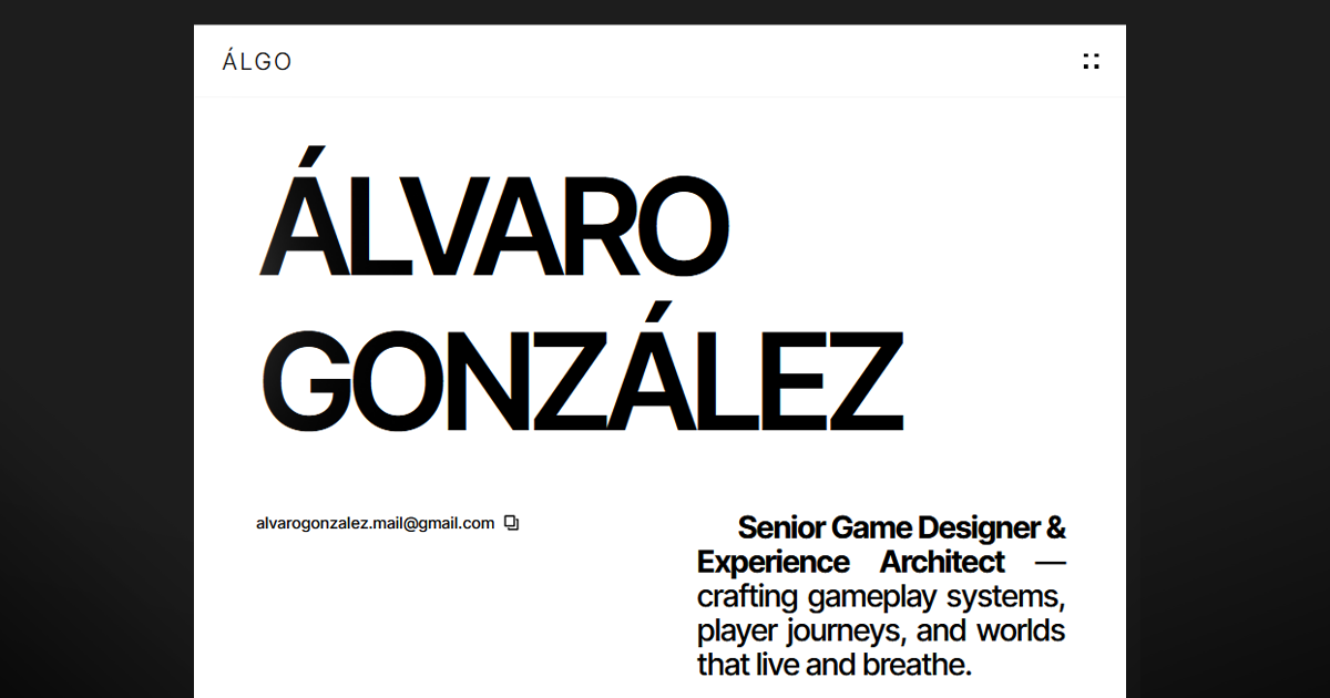 ÁLGO — Álvaro González Portfolio