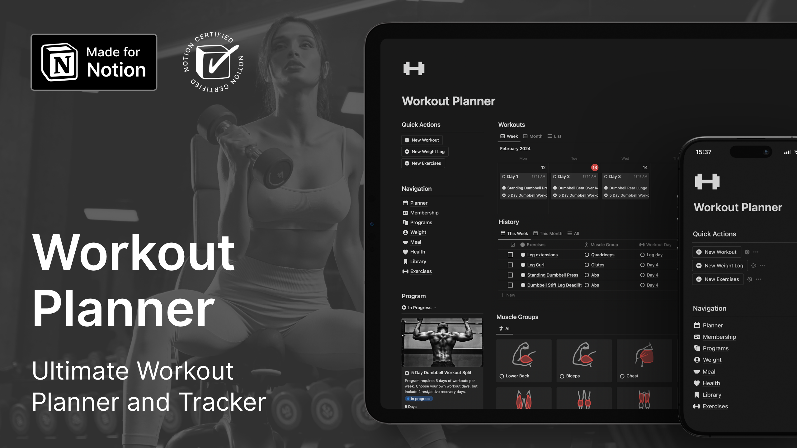 Notion Ultimate Workout Planner - Gym Template @ Solt Wagner