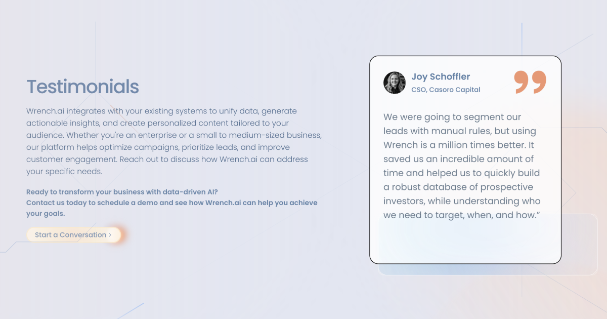 Customer Testimonials: Real Success Stories with Wrench.ai