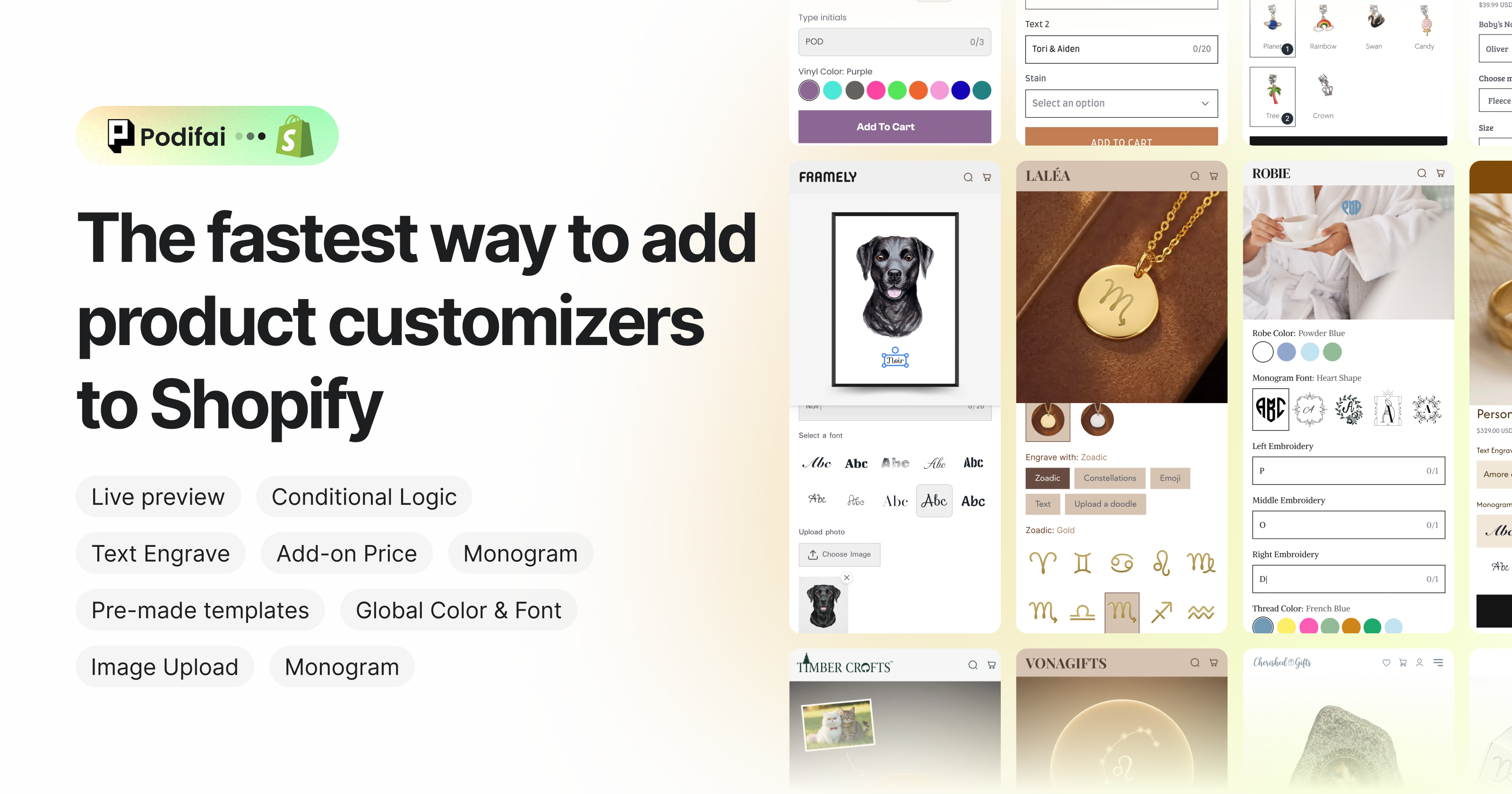 Shopify Product Customizer with Live 2D Preview | Podifai