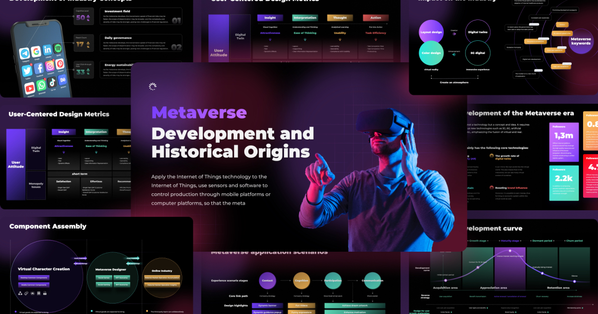 Dark Theme Metaverse Architecture Presentation Template