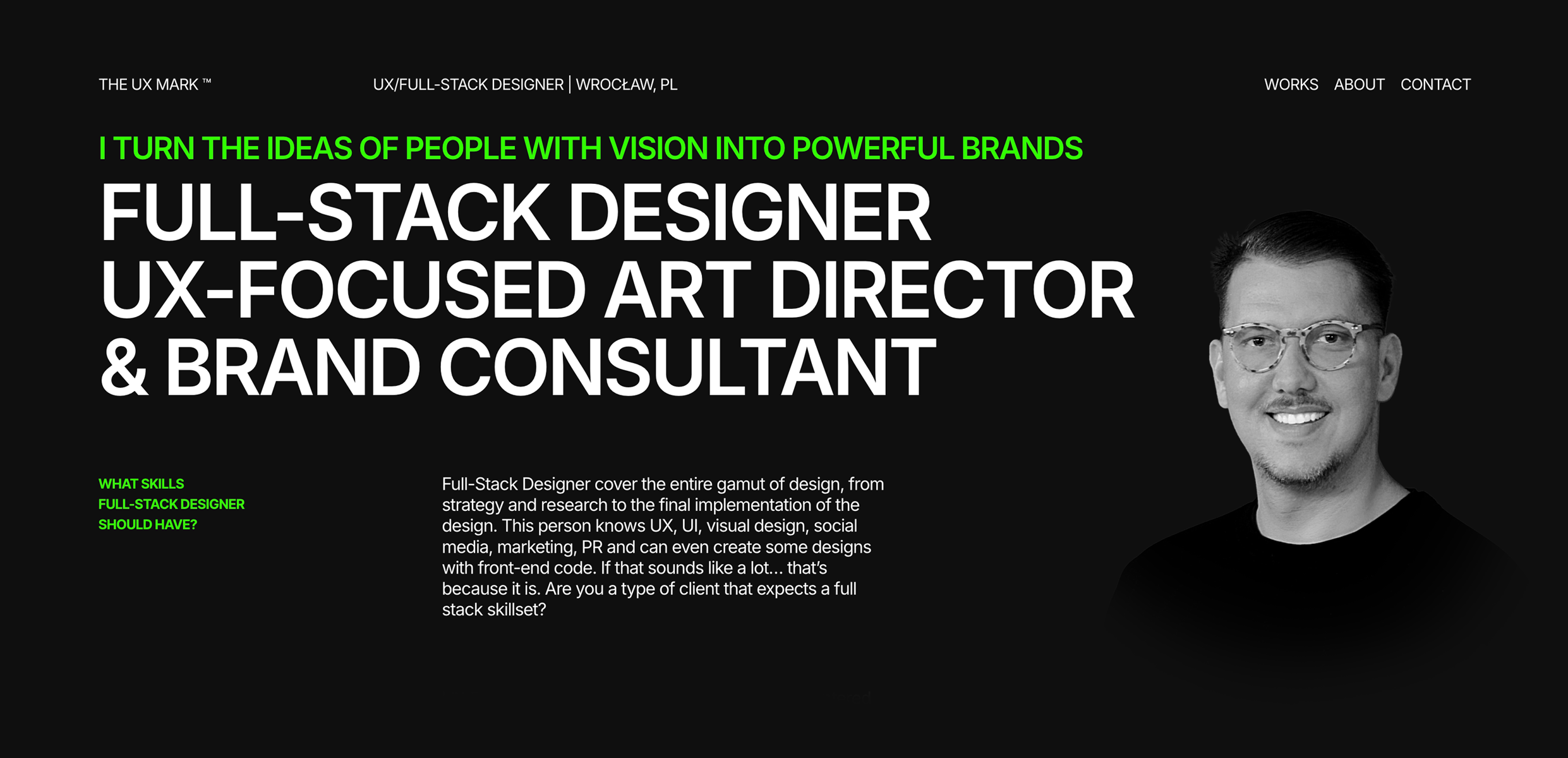 The UX Mark — Full-Stack Designer & UX-focused Art Director