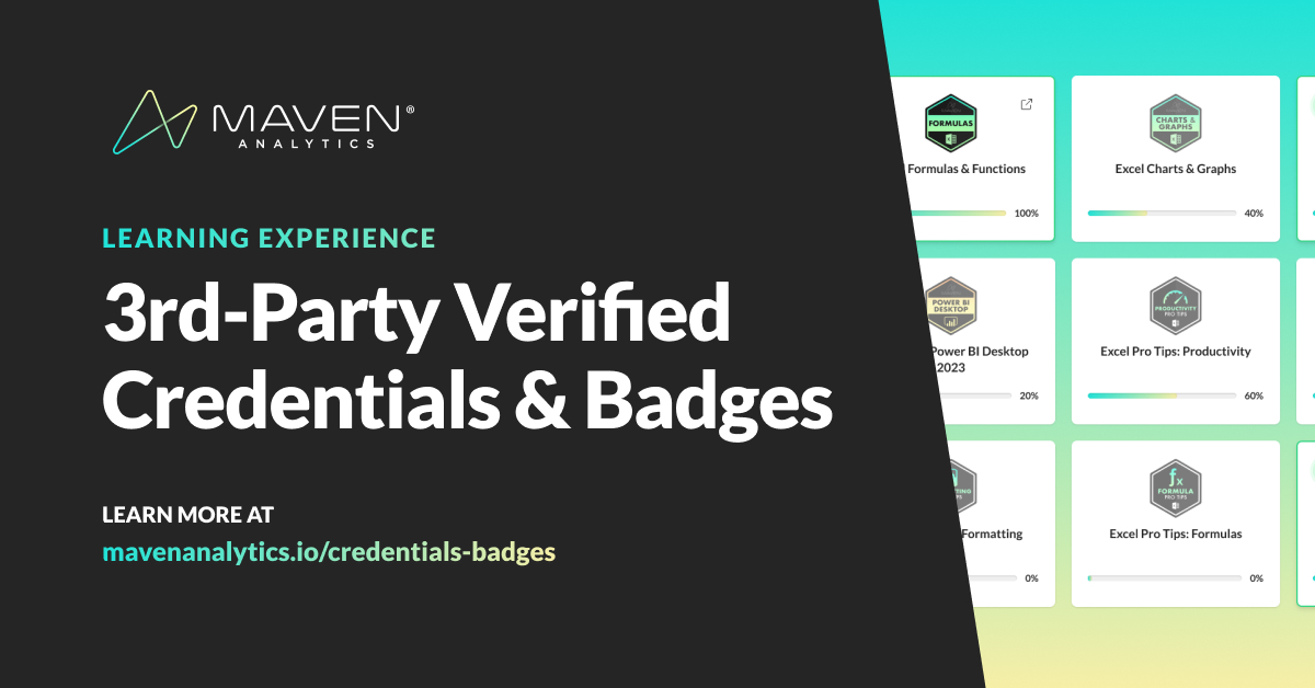 Certified Credentials & Badges | Maven Analytics