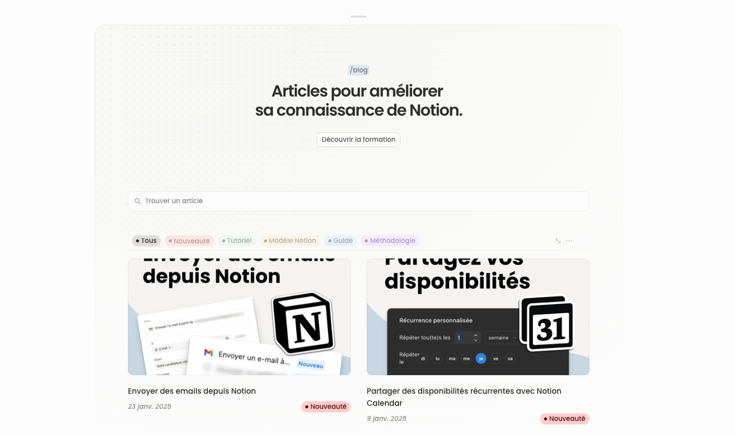Blog - Formation Boost Notion