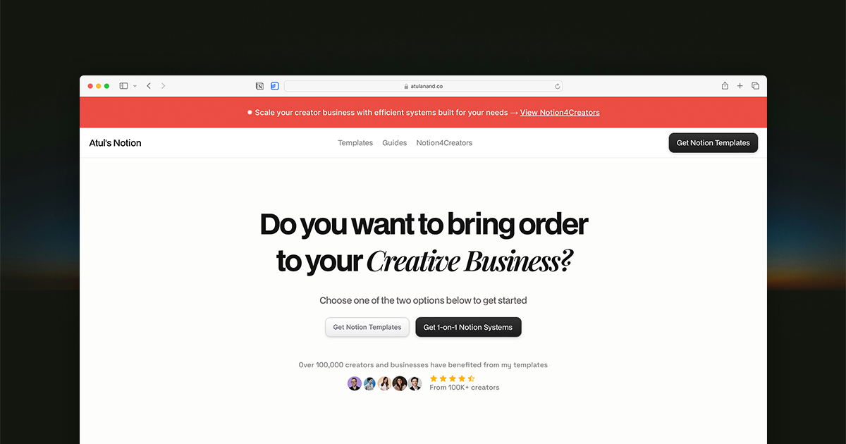 Atul's Notion | Notion4Creators