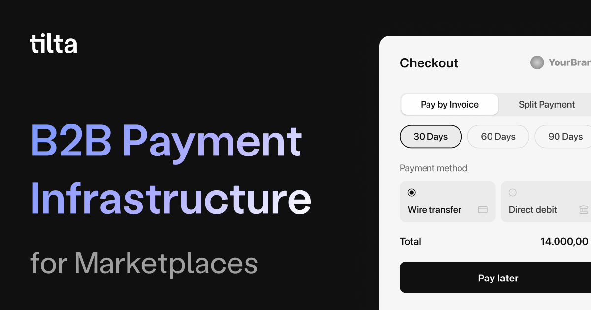 Embedded credit-backed payment solution for B2B marketplaces
