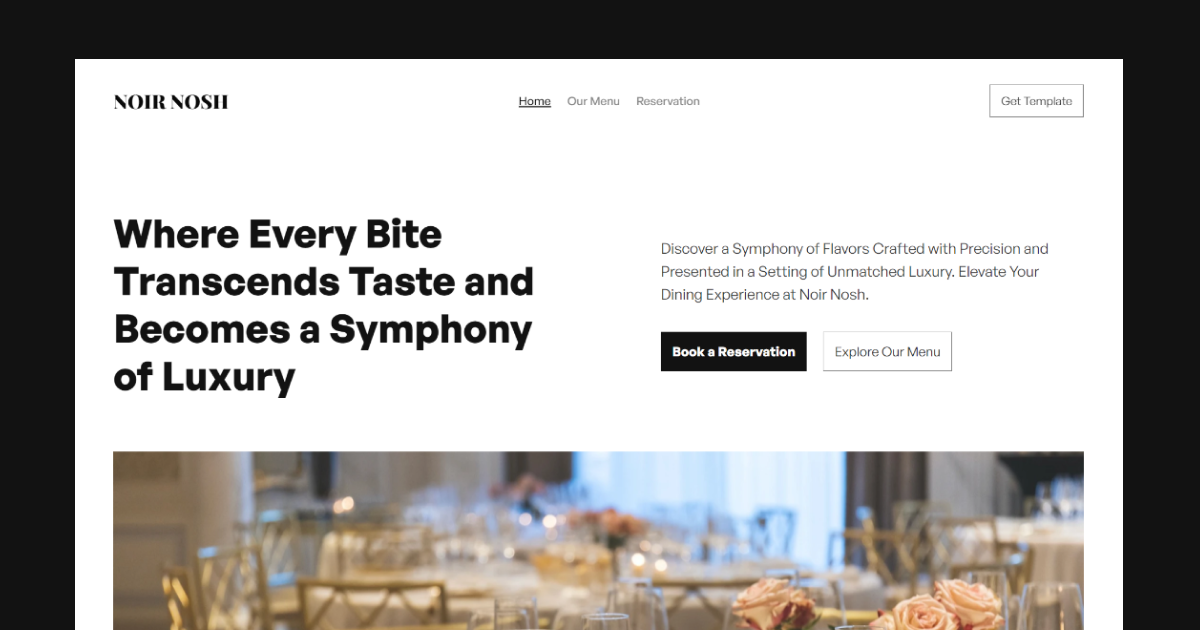 Noir Nosh - Simple Restaurant Template