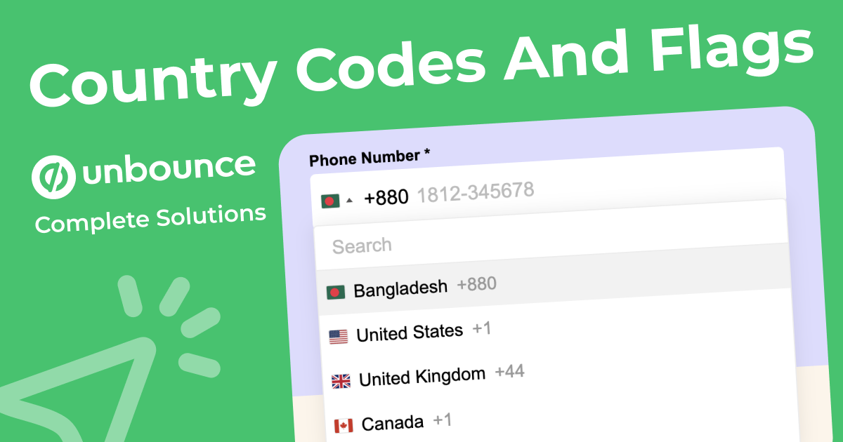Country Codes and Flags for Unbounce Phone Field - Grooic
