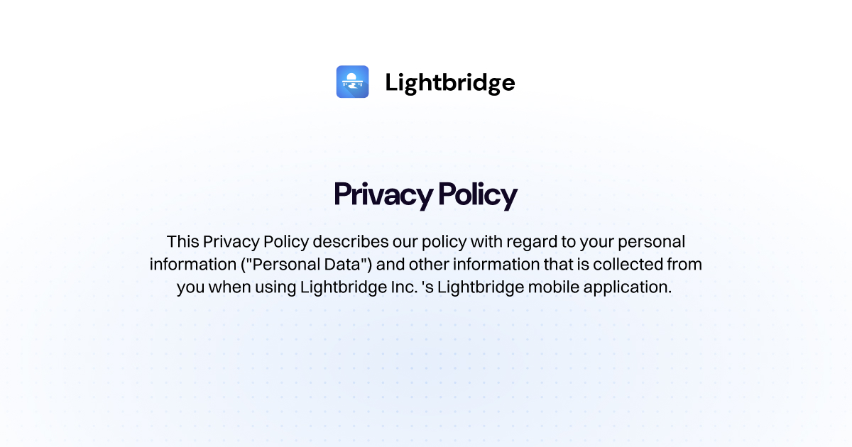 Privacy Policy - Lightbridge Life