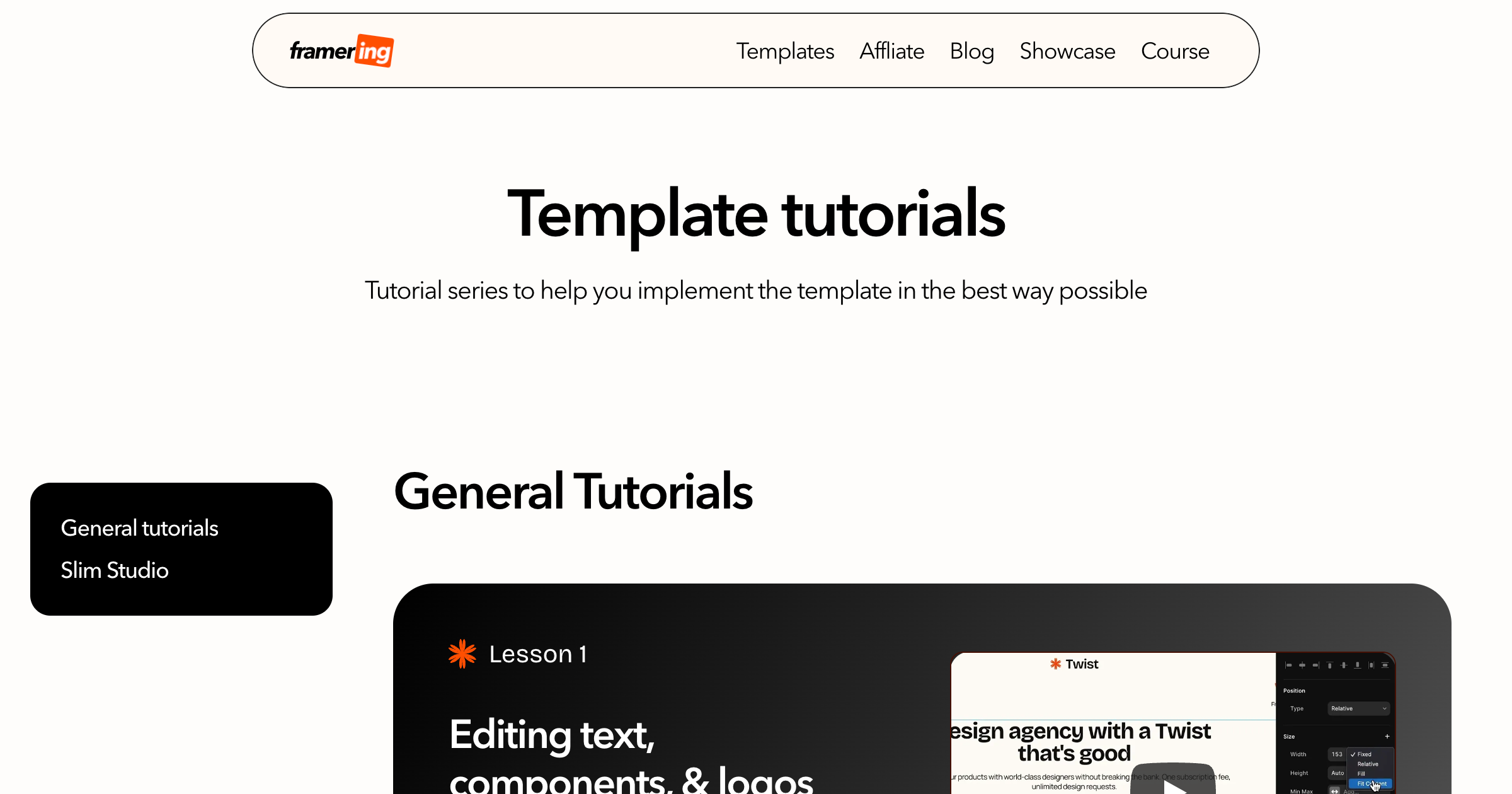 Template tutorials | framer.ing