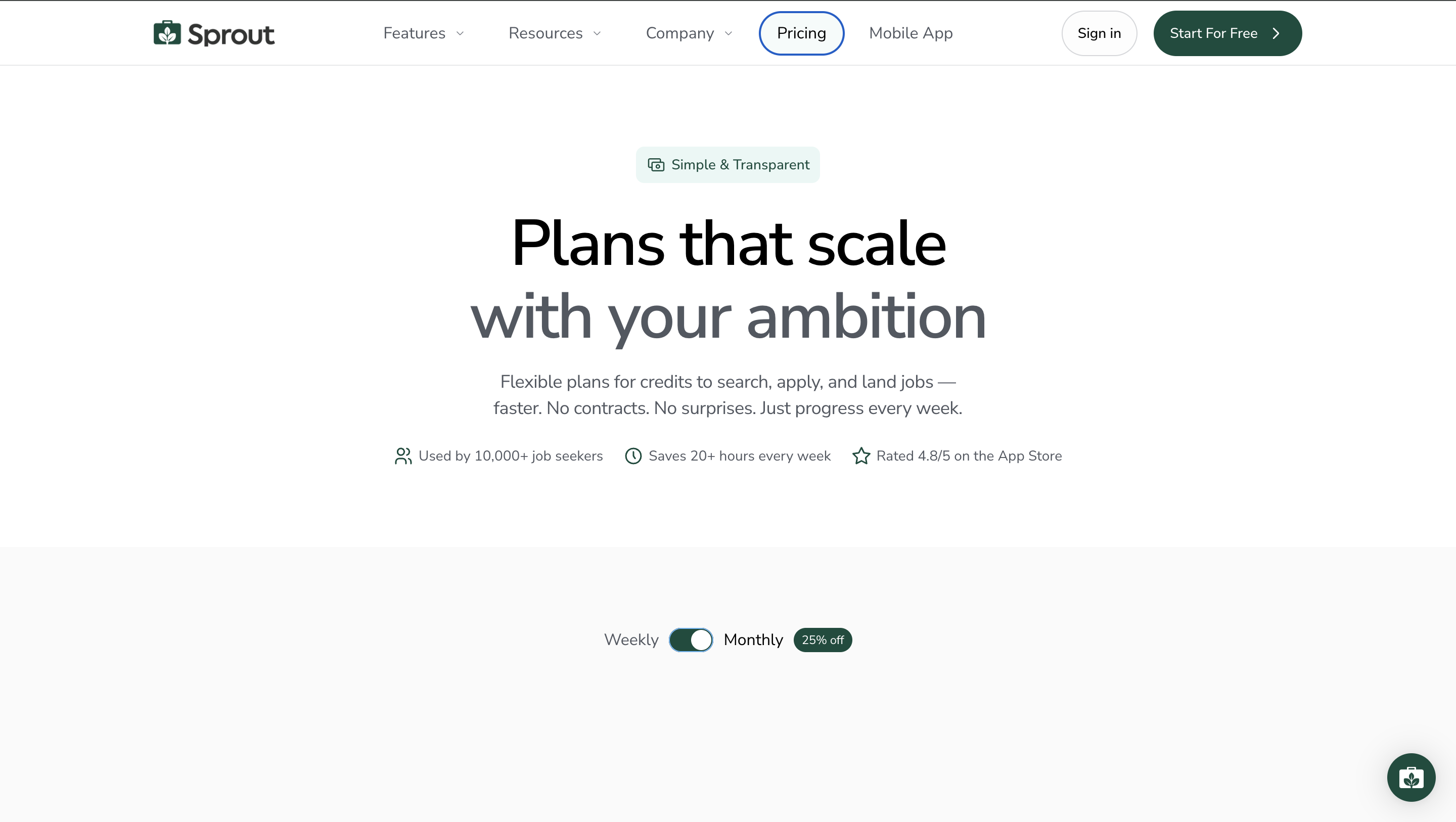 Simple Pricing | Sprout Plans