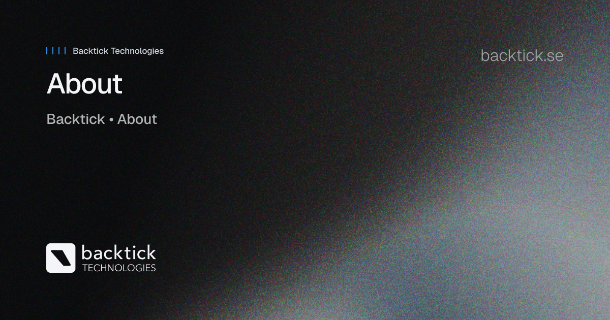 Backtick Technologies - About