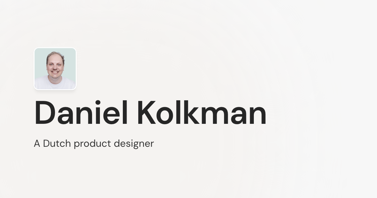 Daniel Kolkman | Product Design Lead