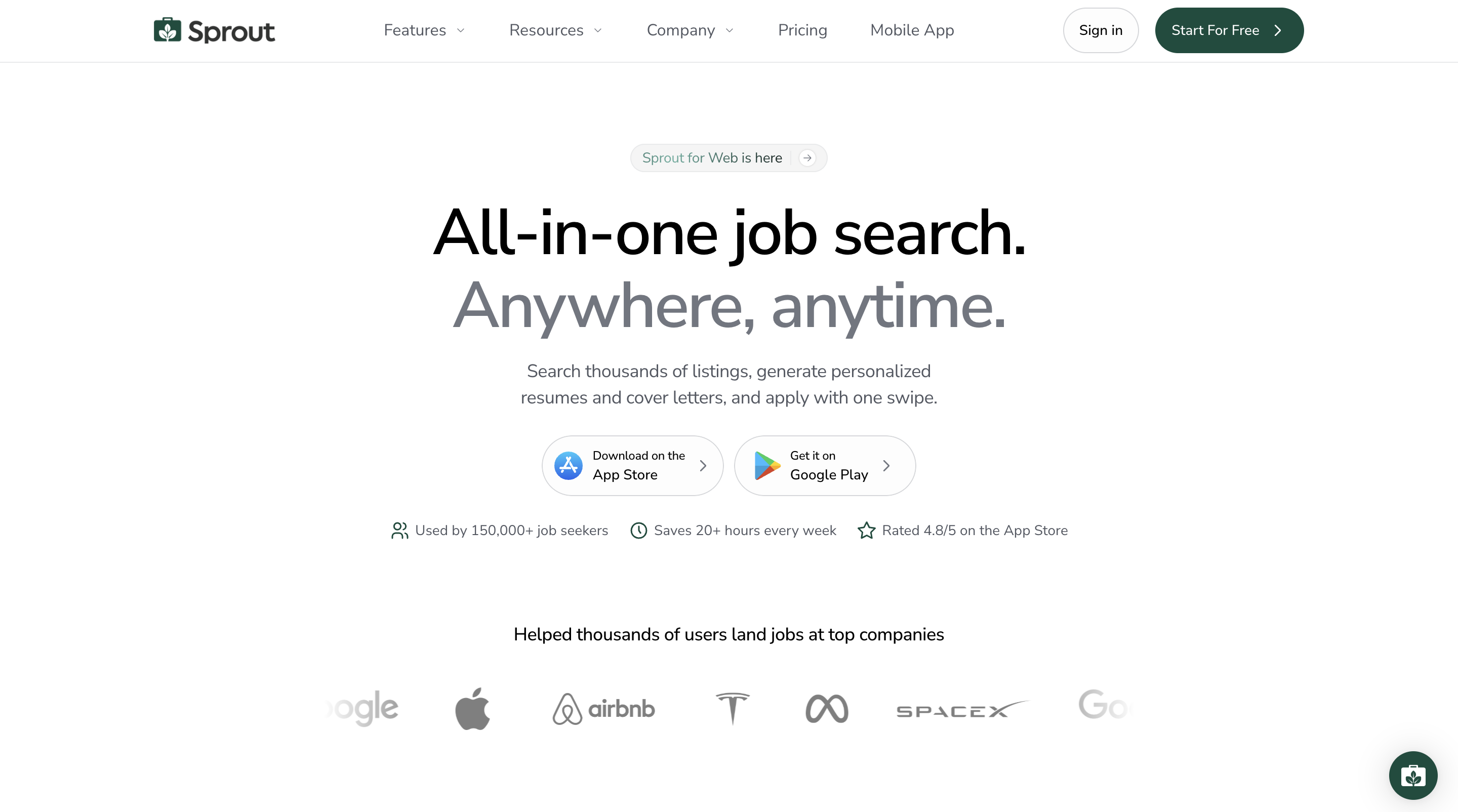 Your Job Search, Anywhere | Sprout Mobile App for a Smarter Job Search