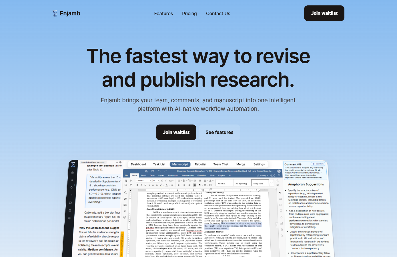 Enjamb | Publish Research Faster