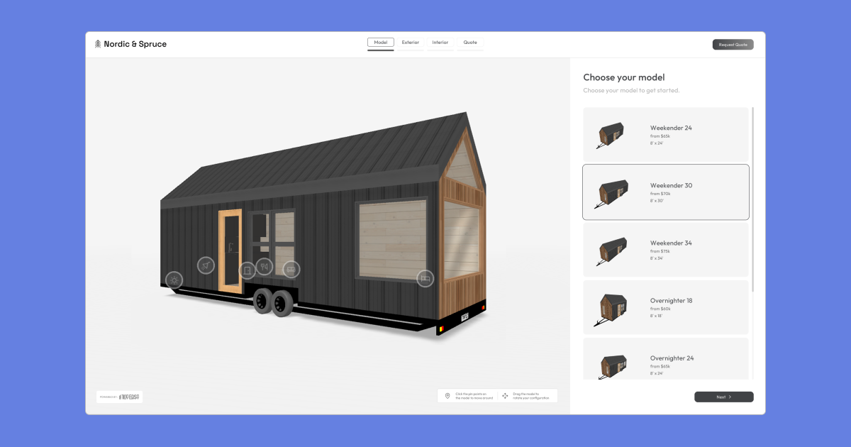 3D Tiny House Configurator | 3D Product Visualization