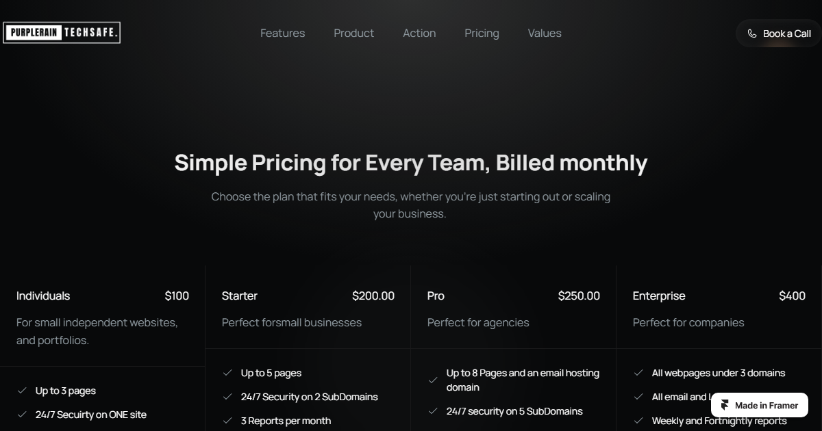 PurpleRain TechSafe | Pricing