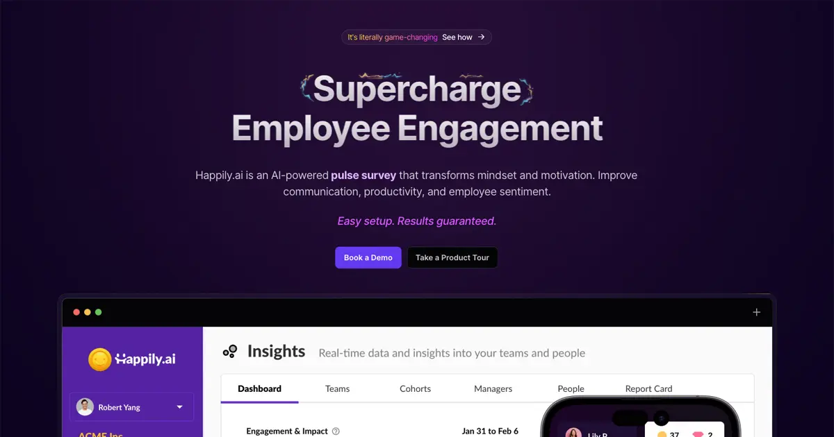 Happily.ai | Build a Happier, More Engaged Workplace