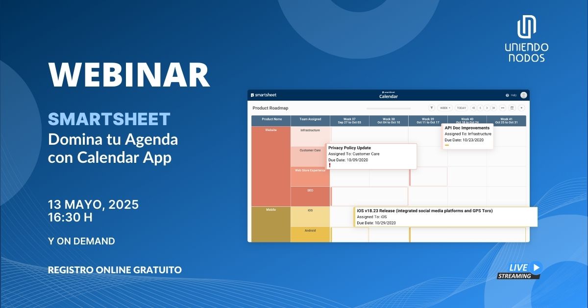 Webinar: Domina tu Agenda con Calendar App de Smartsheet