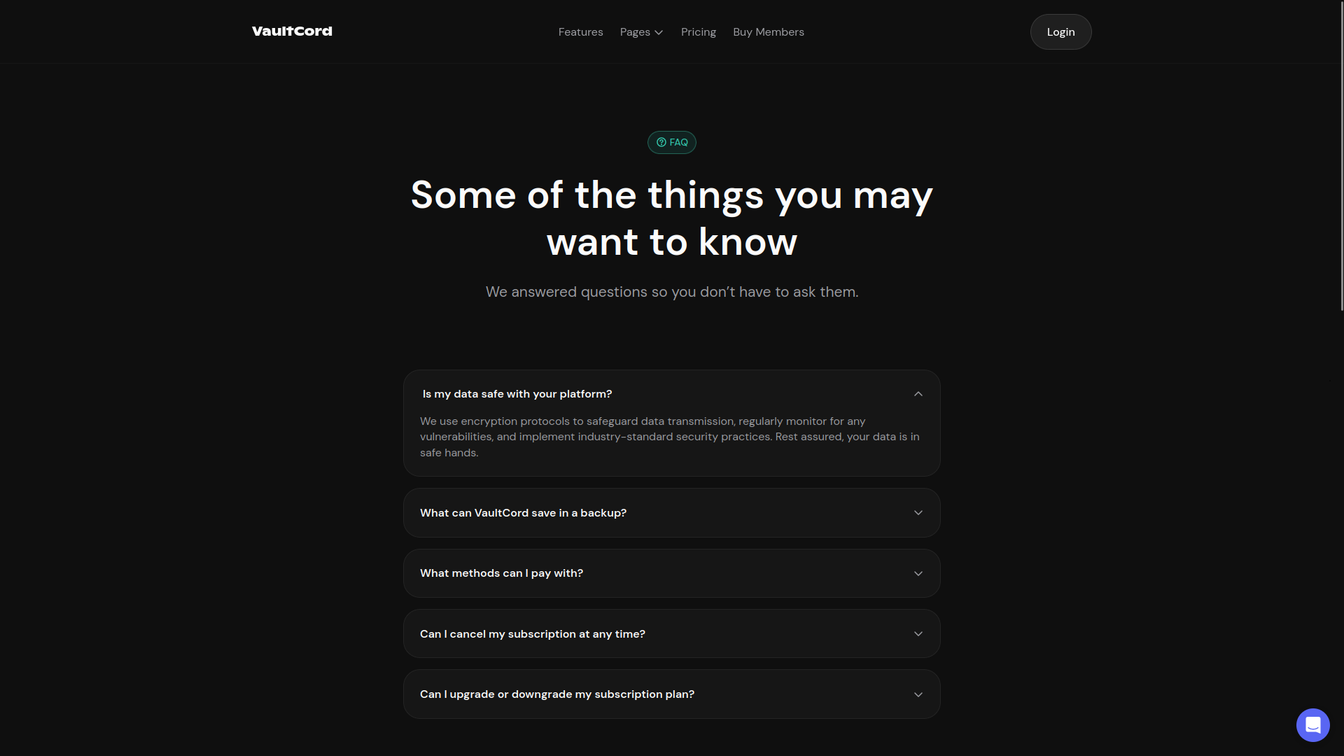 VaultCord — FAQ