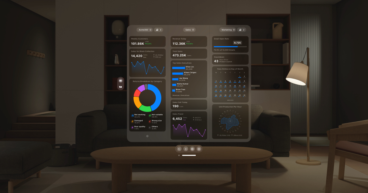 Numerics: Spatial Dashboards for Apple Vision Pro