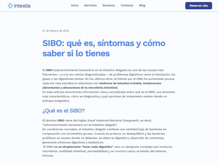 SIBO: Qué Es, Síntomas y Cuándo Sospecharlo | Intestia