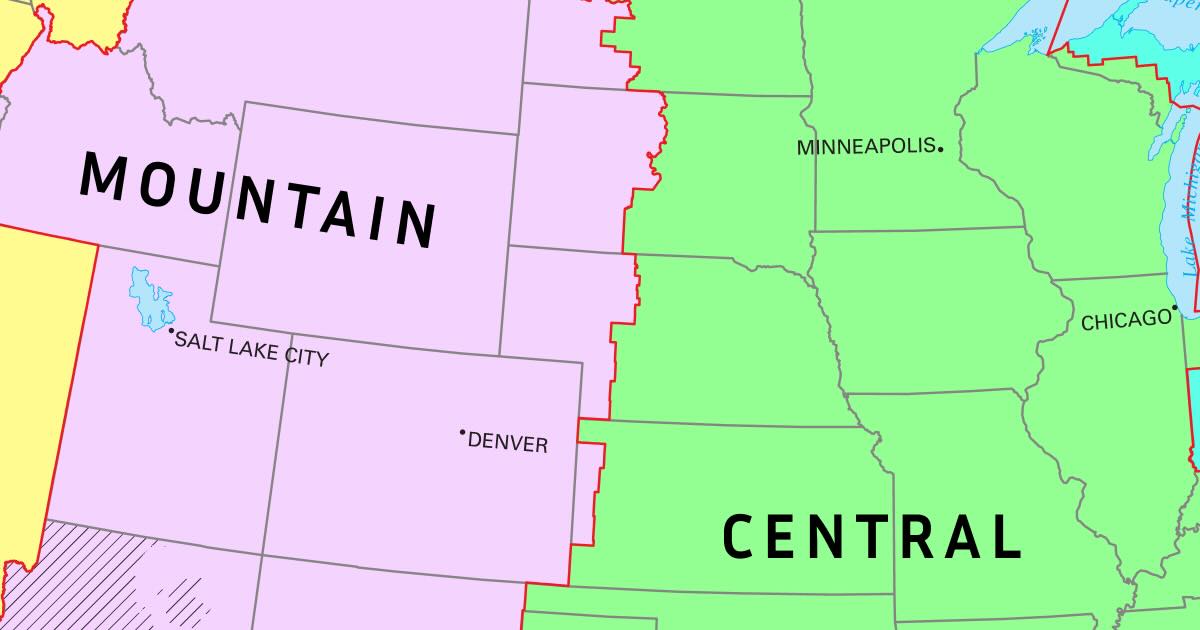 Free US Time Zone Map Download - All 6 Zones With Boundaries