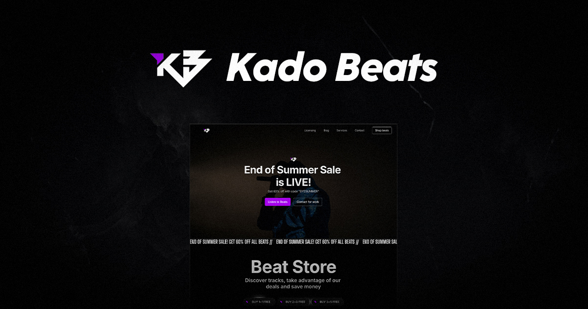 Kado Beats' Music Store | Shop Beats, Mixing & Mastering, & Sample Packs