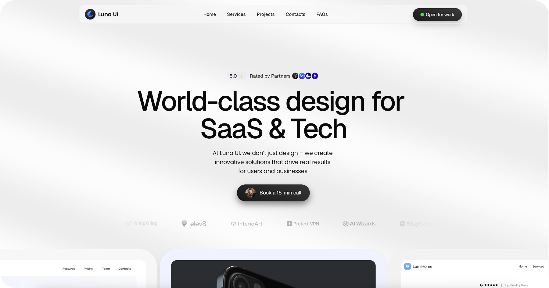 Luna UI Design Studio – World-Class UX/UI Design for SaaS, Tech & AI